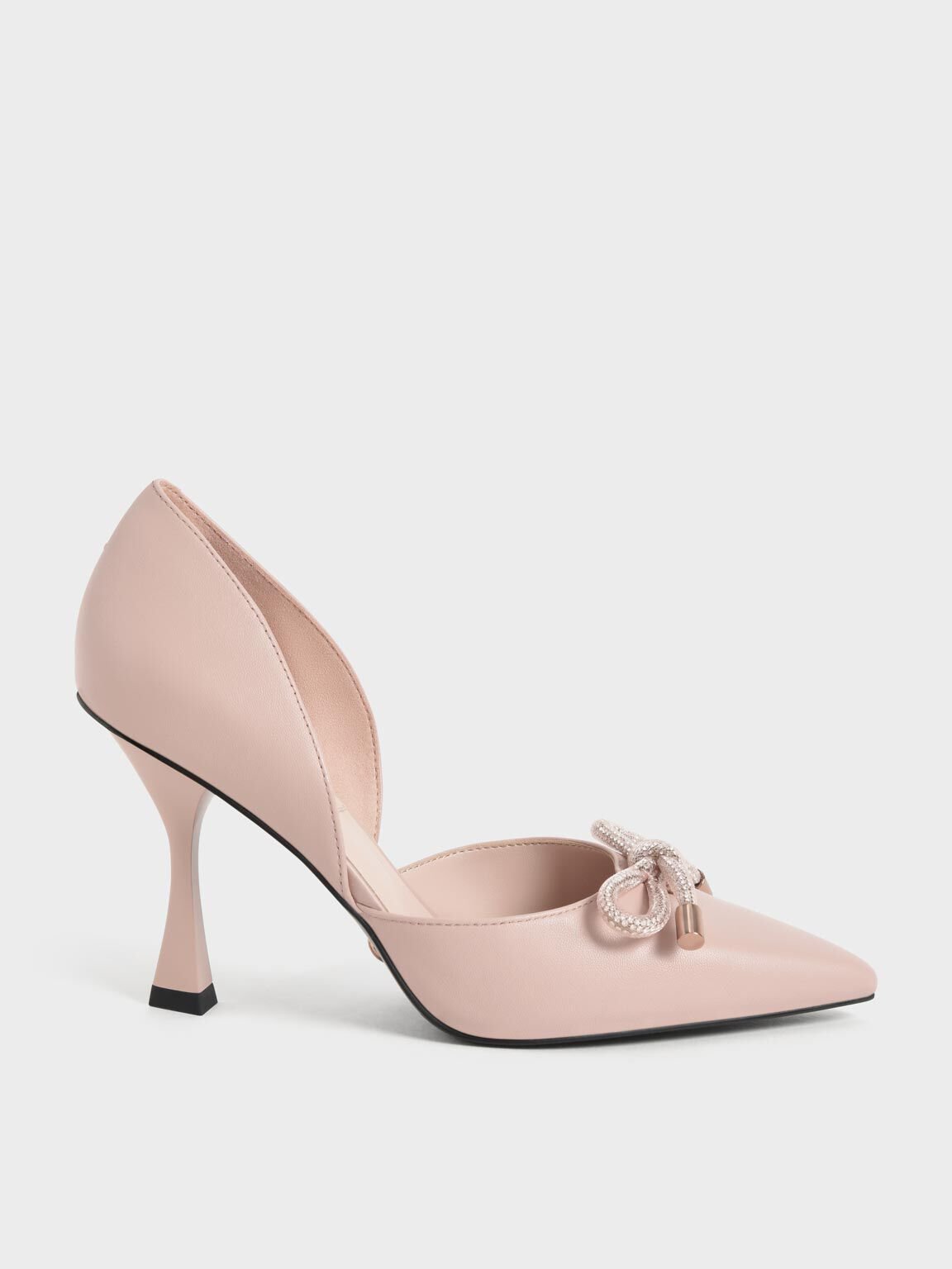 Nude Gem-Embellished Bow-Tie D'Orsay Pumps - CHARLES & KEITH SA Nude Gem-Embellished Bow-Tie D'Orsay Pumps - CHARLES & KEITH SA