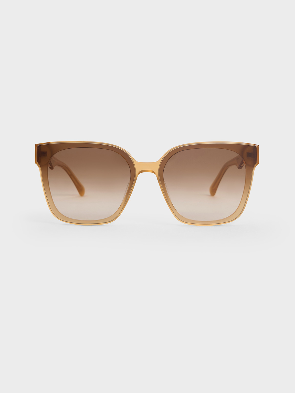 Toffee Freya Recycled Acetate Square Sunglasses - Toffee - Sale ...