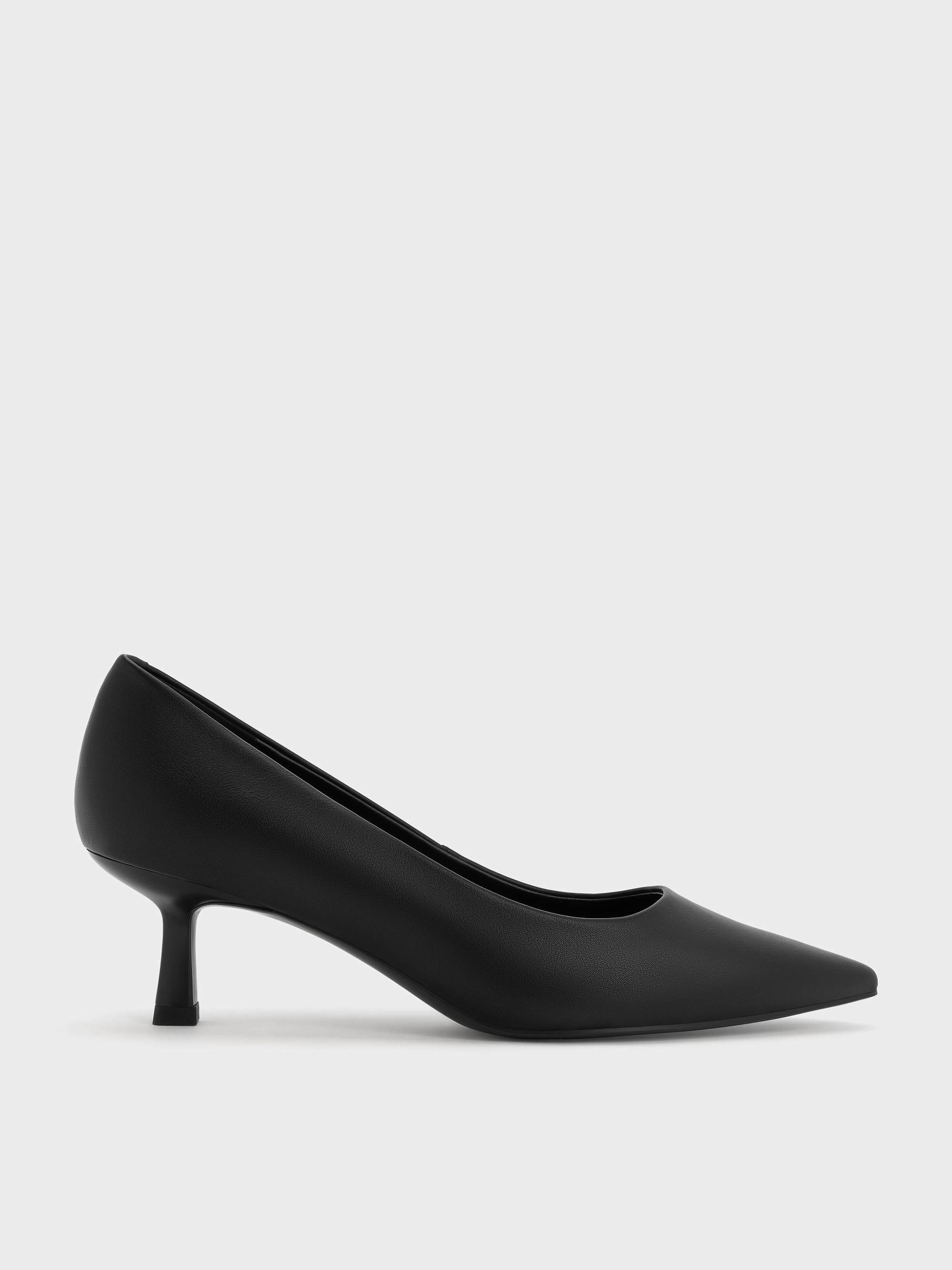 Black Emmy Pointed Kitten Heel Pumps - CHARLES & KEITH SA