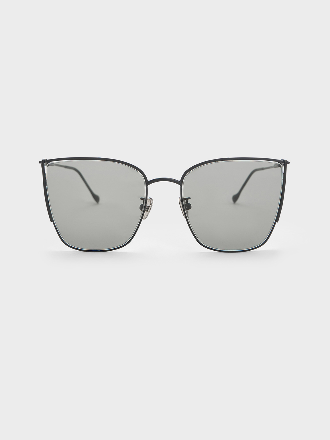Black Shea Metallic-Rim Square Sunglasses - Black - Accessories ...