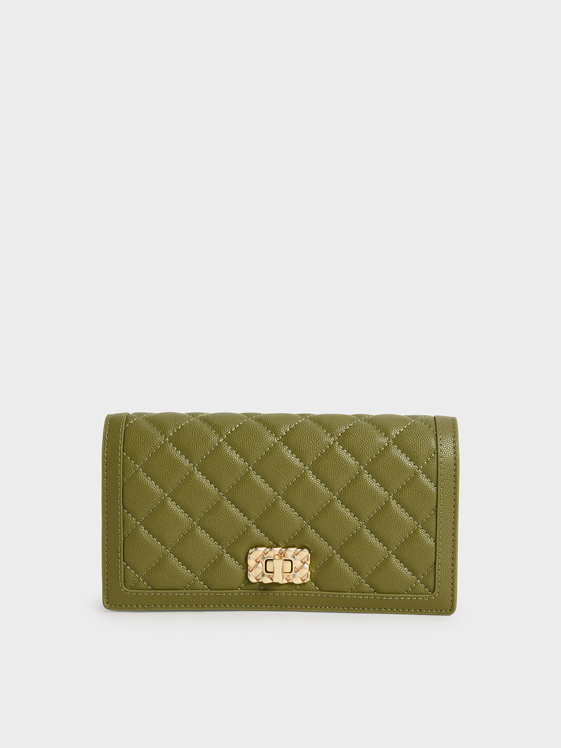 Avocado Micaela Quilted Long Wallet - CHARLES & KEITH SA