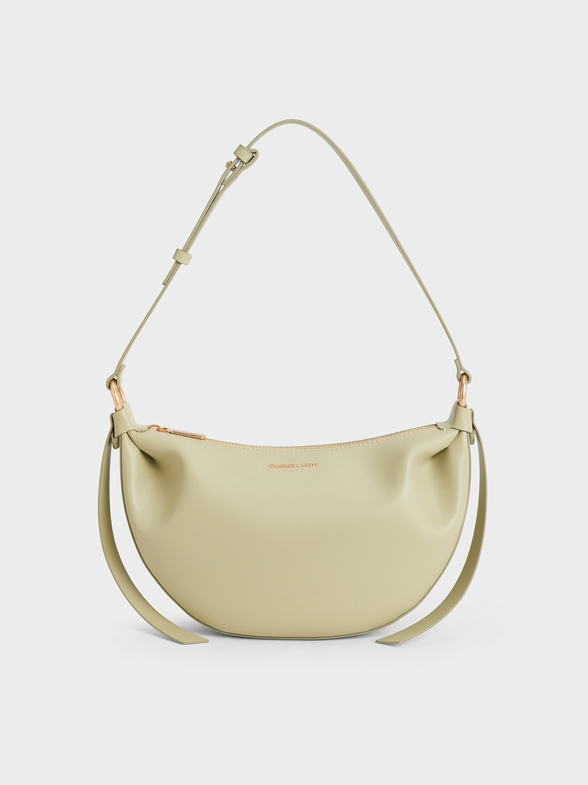 Sage Green Calla Half-Moon Bag - Sage Green - CHARLES & KEITH SA
