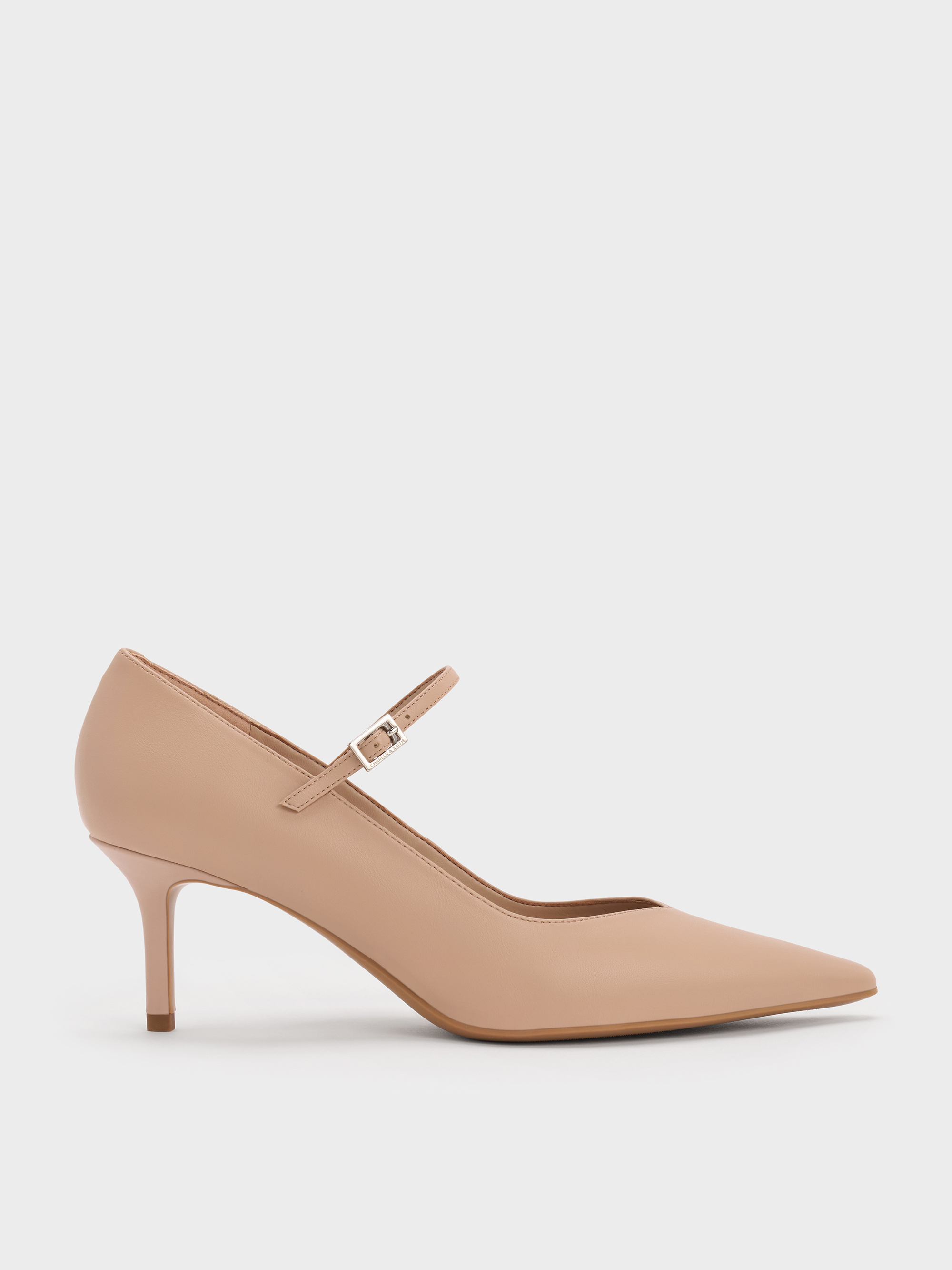 Nude Pointed-Toe Stiletto-Heel Pumps - CHARLES & KEITH SA
