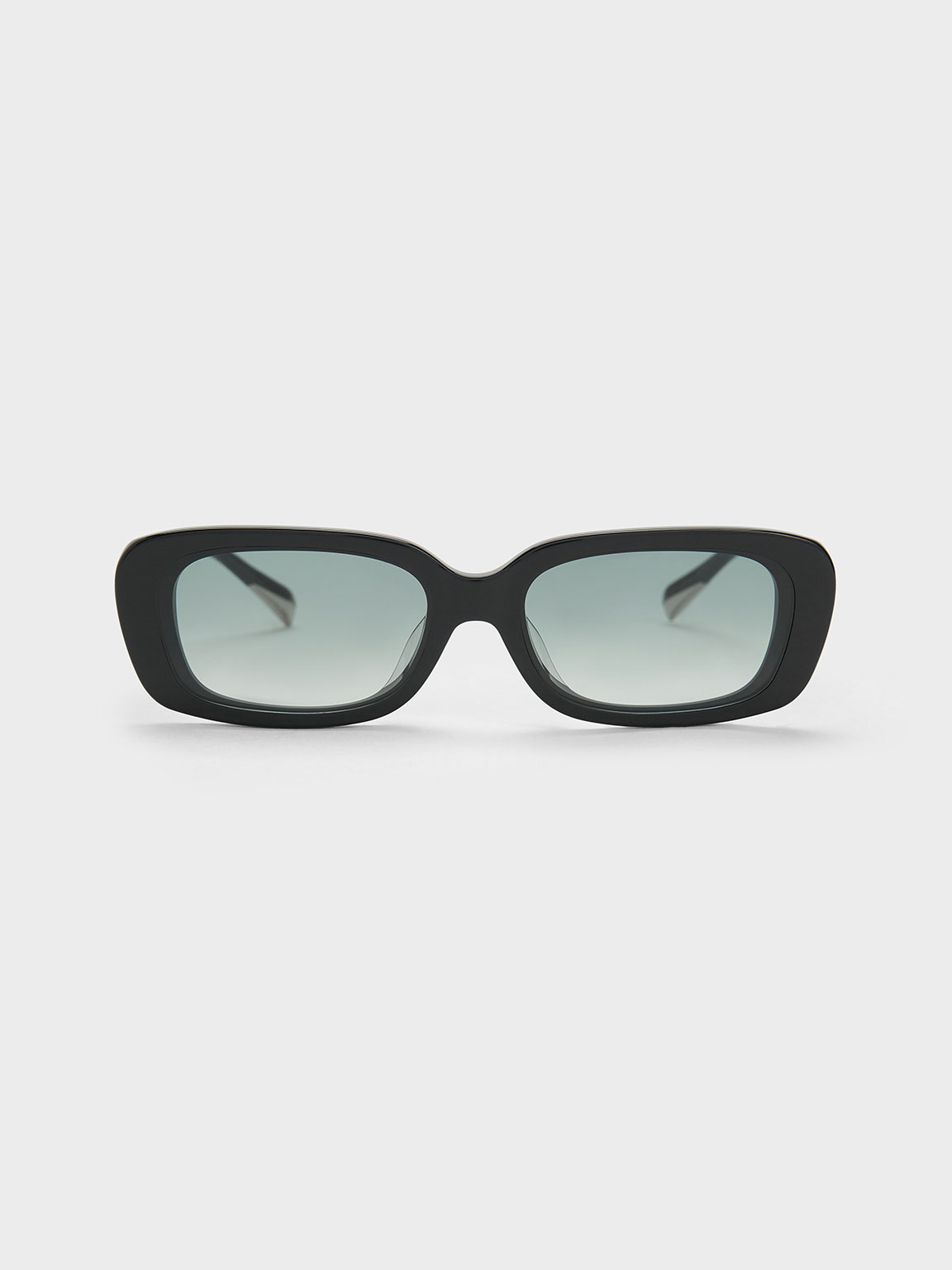 Black Aubrey Rectangular Recycled Acetate Sunglasses - Black ...