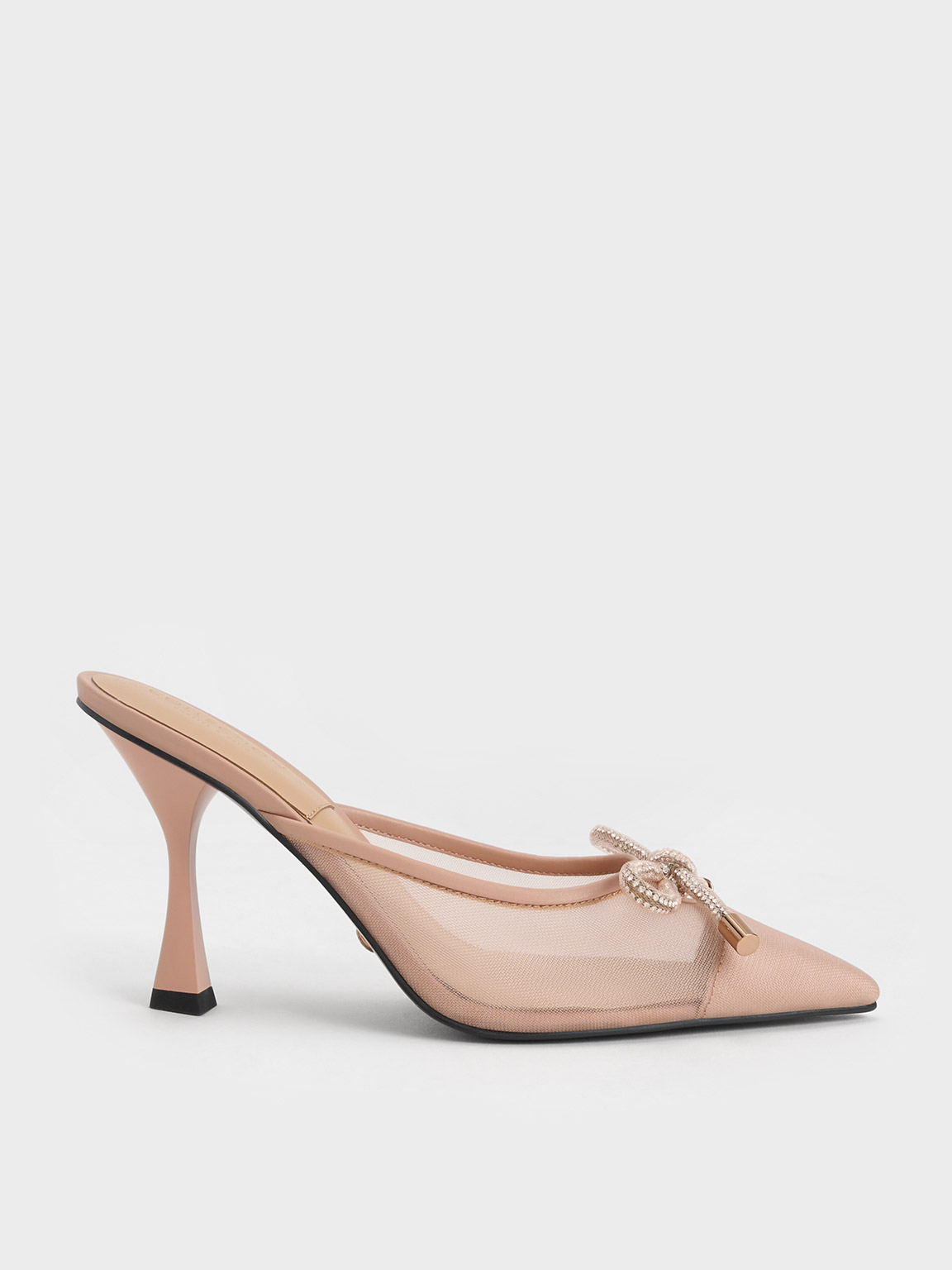 Nude Bow-Tie Mesh Mules - CHARLES & KEITH SA Nude Bow-Tie Mesh Mules - CHARLES & KEITH SA