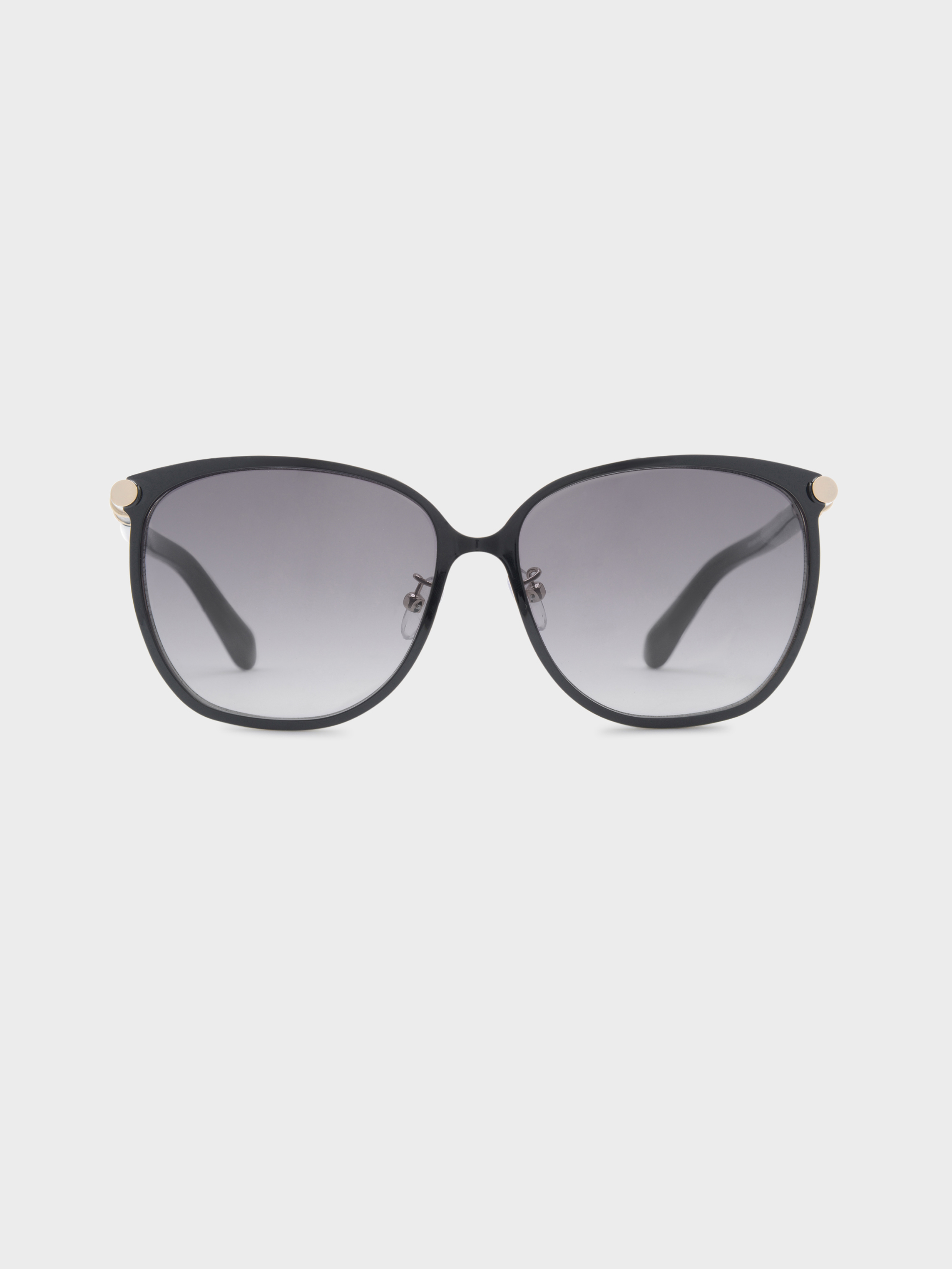 Black Oversized Square Sunglasses - Black - Accessories - CHARLES ...