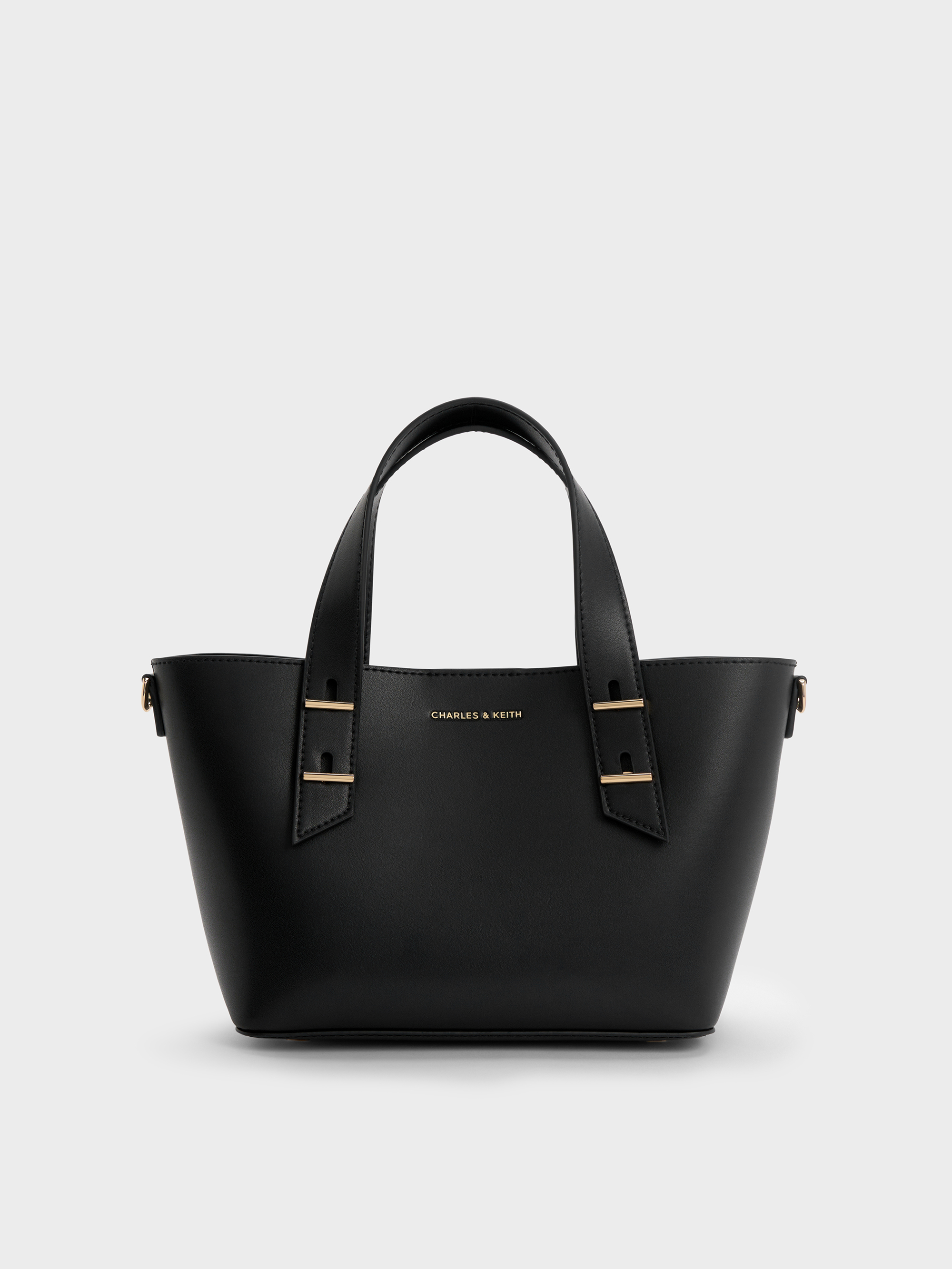 Black Mini Shania Tote Bag - Black - CHARLES & KEITH SA