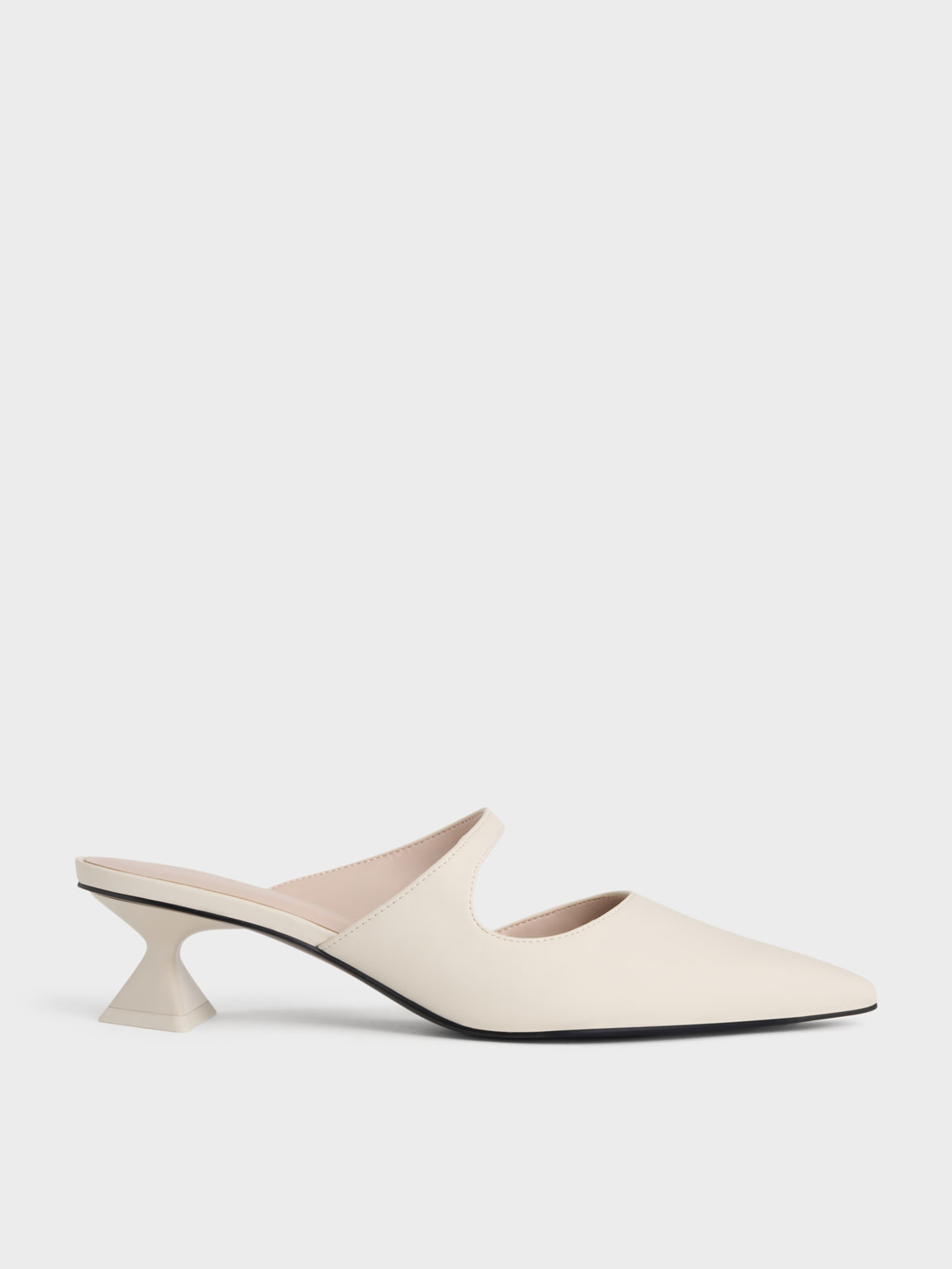 Chalk Vada Asymmetric Sculptural Heel Pumps - CHARLES & KEITH SA